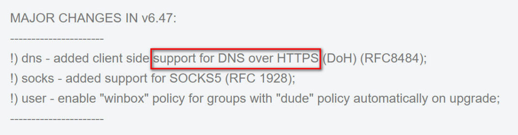 การตั้งค่าให้ Mikrotik RouterOS 6.47 ให้ใช้งาน DNS Over HTTPS (DoH) - PacketHunter.net