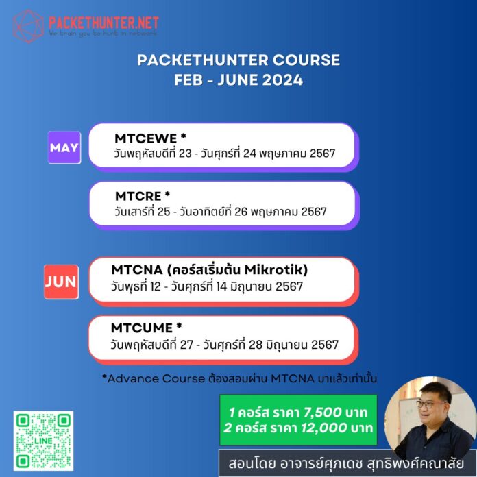 ตารางเรียน PacketHunter 2024 - PacketHunter.net