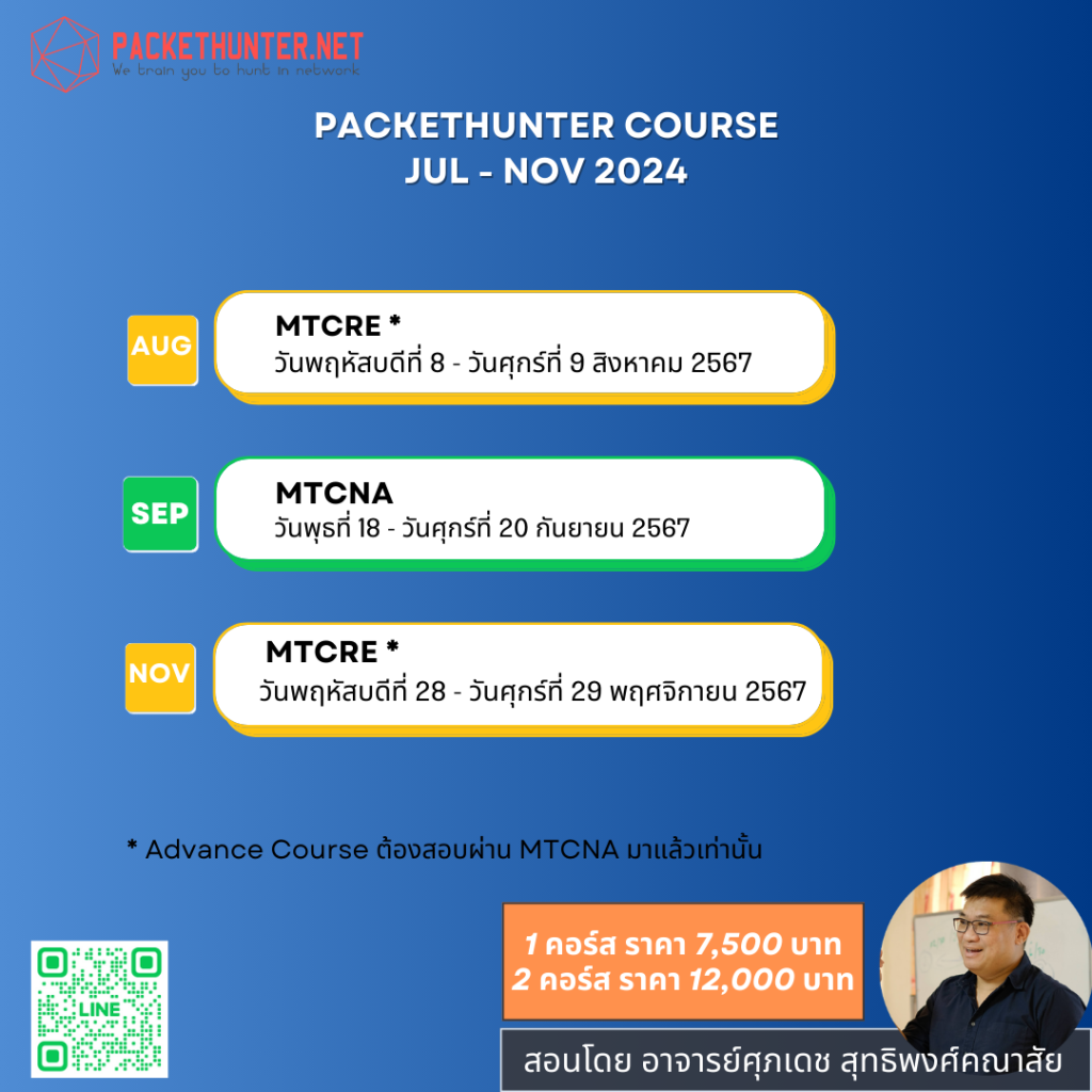 ตารางเรียน PacketHunter 2024 - PacketHunter.net